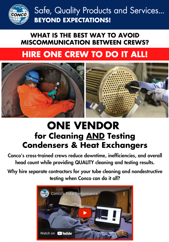 Conco Services: Cleaning and Testing Condensers and Heat Exchangers ...