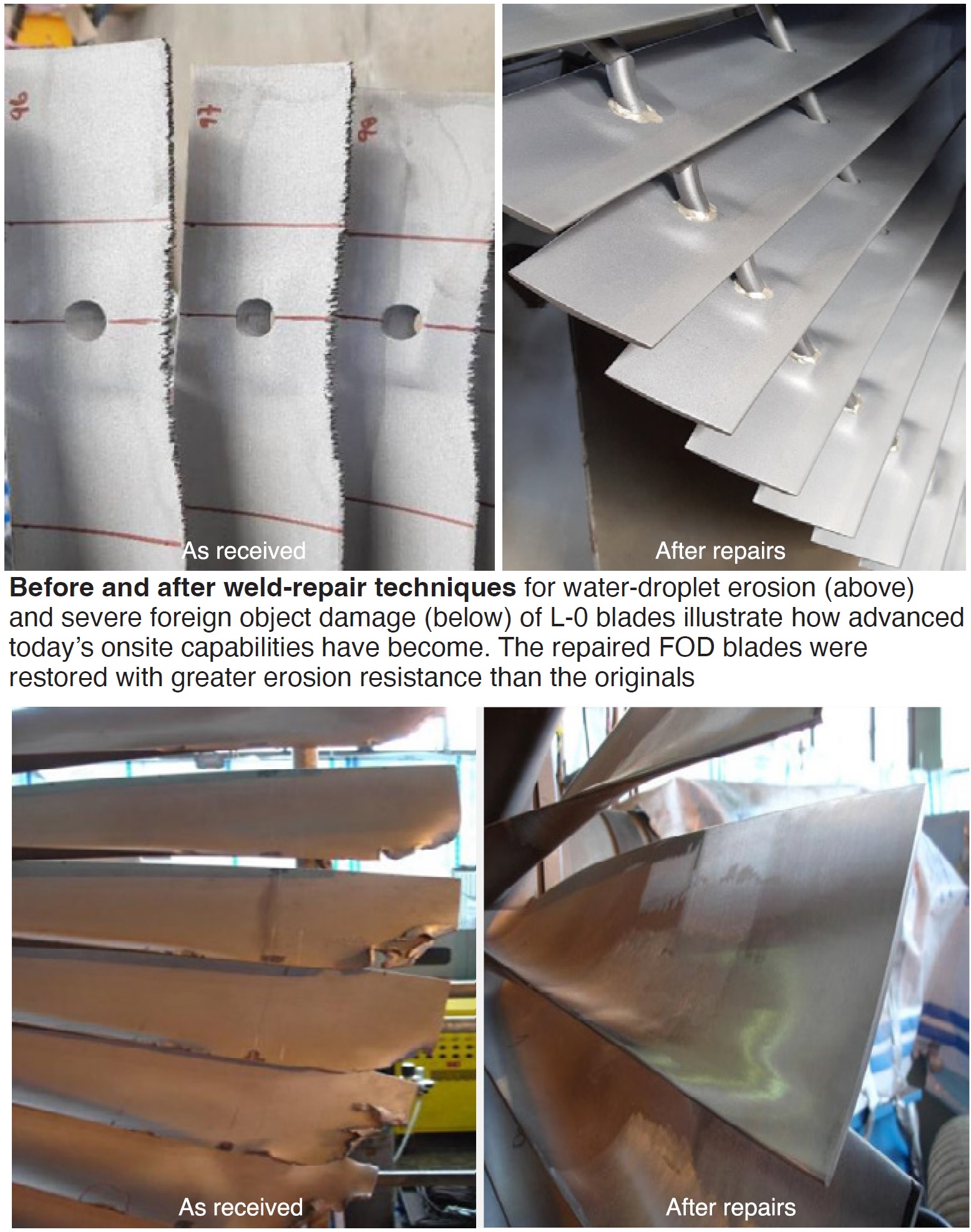 Steam-turbine L-0 blade repairs – Combined Cycle Journal