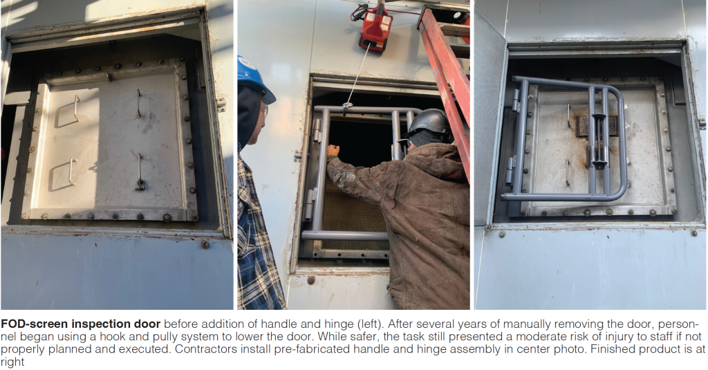 LM6000: FOD-screen access-door mod enables safe opening/closing ...